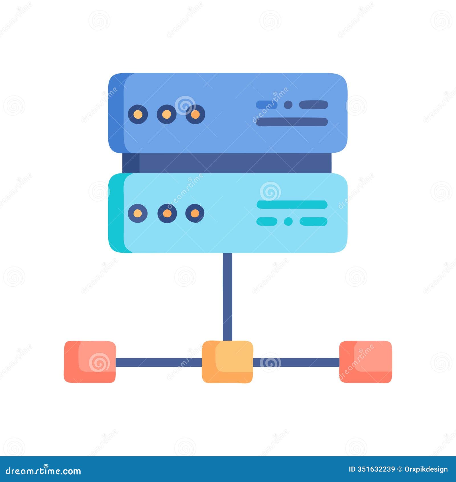 Proxy Server Icon, Linear Design Cartoon Vector | CartoonDealer.com #307552869