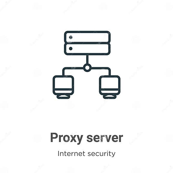 Proxy Server Outline Vector Icon. Thin Line Black Proxy Server Icon ...