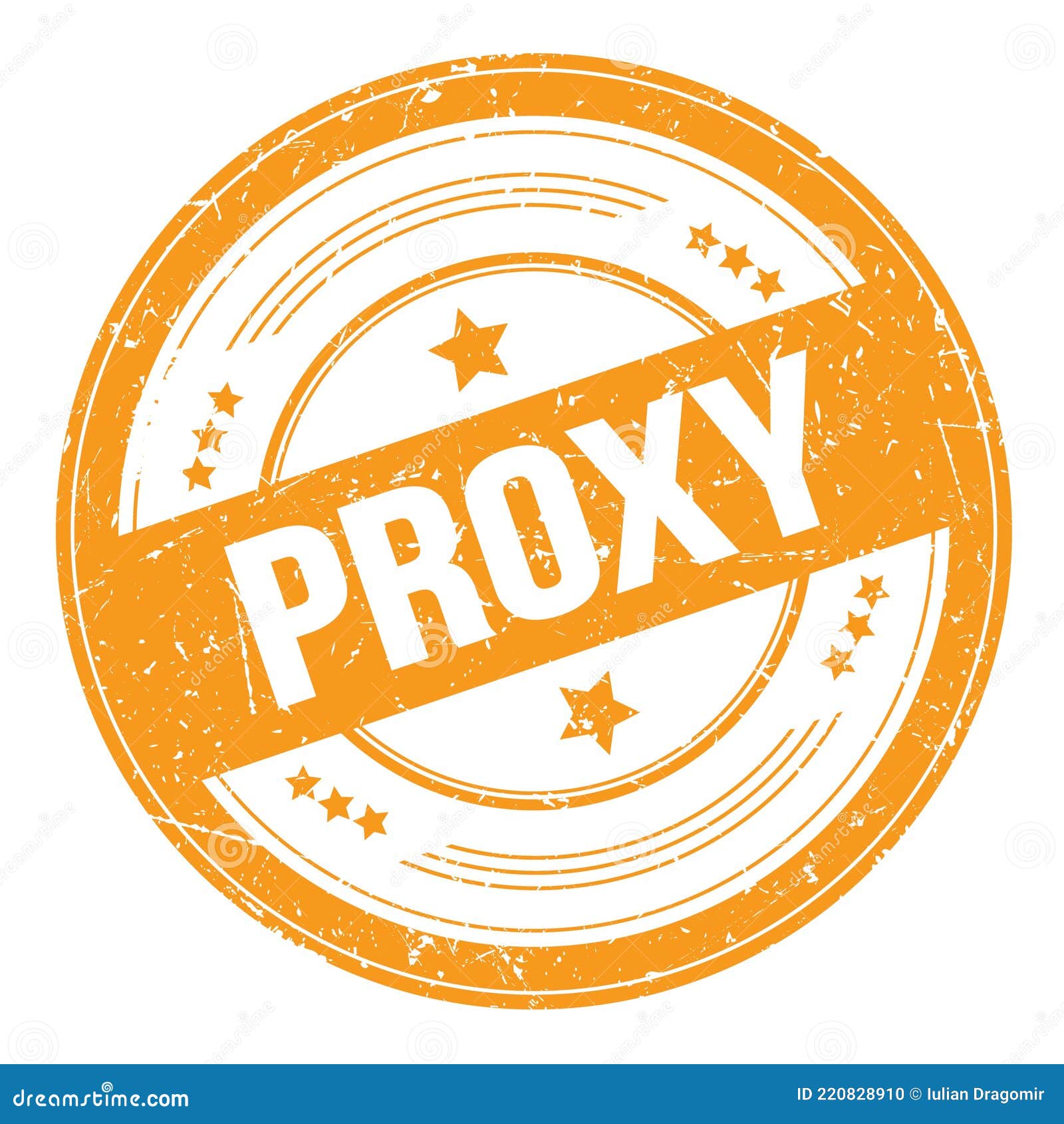 PROXY Text on Orange Round Grungy Stamp Stock Illustration ...