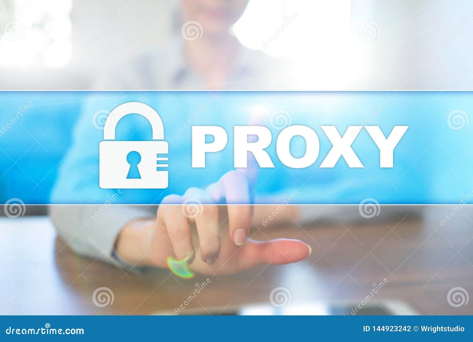 Proxy, VPN, Secure Internet Connection Concept on Virtual Screen. Stock ...