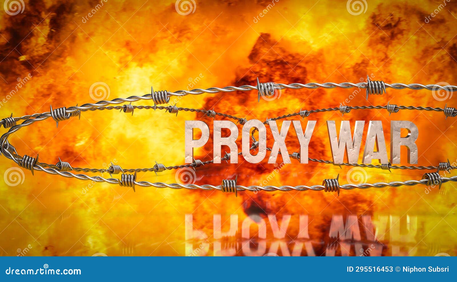 The Proxy War on Fire Background 3d Rendering Stock Illustration ...