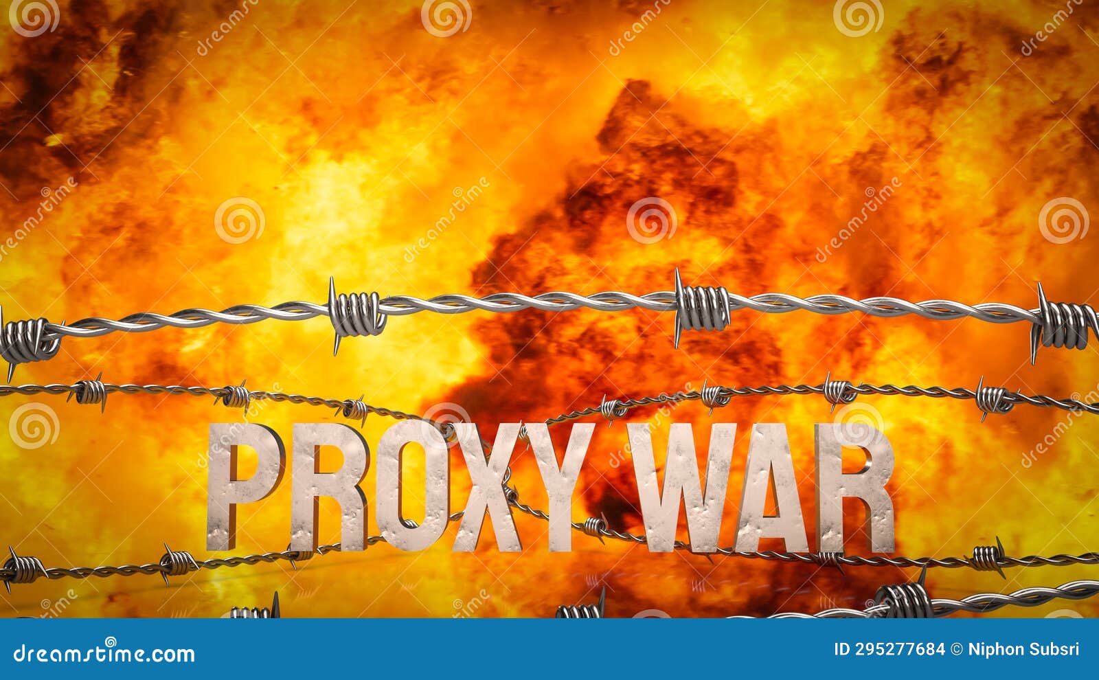 The Proxy War on Fire Background 3d Rendering Stock Illustration ...