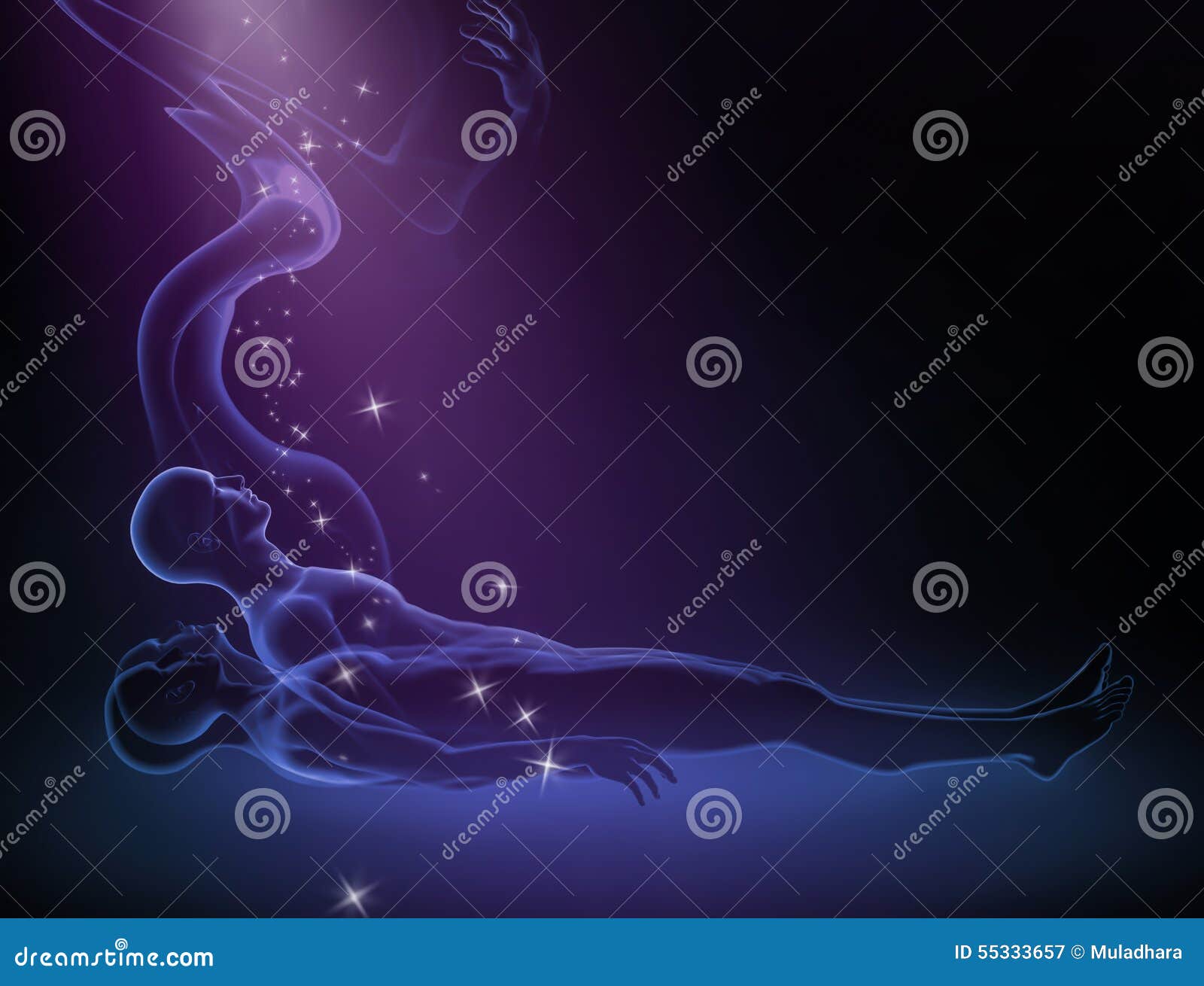 Proyección astral stock de ilustración. Ilustración de emocional - 55333657