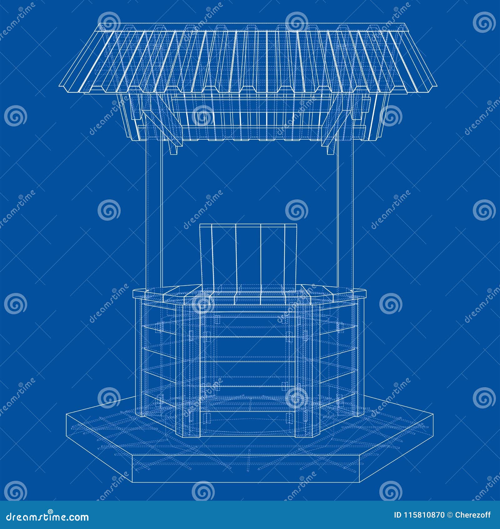 Proyecto Del Pozo De Agua Vector Ilustración del Vector - Ilustración ...