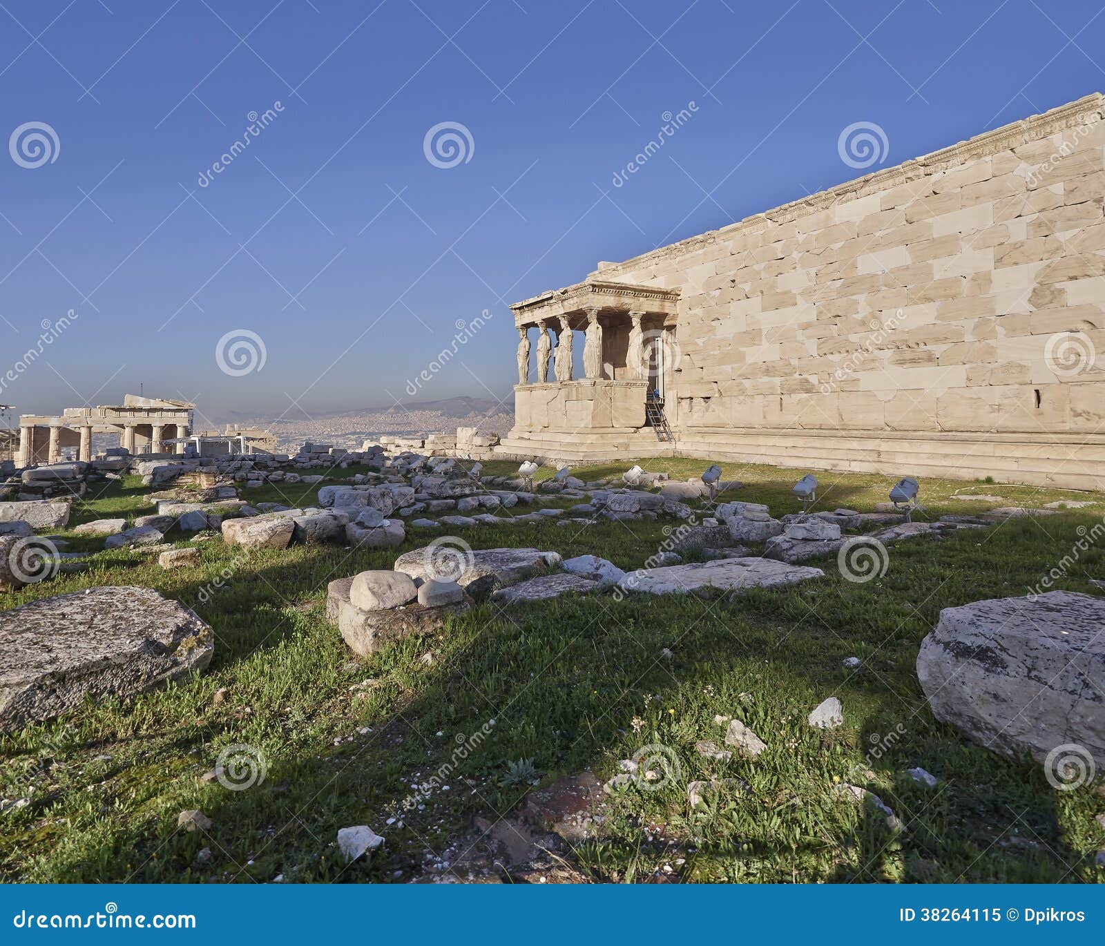 Erechtheion Ancient Greek Temple Building With Columns, Athens, Greece ...