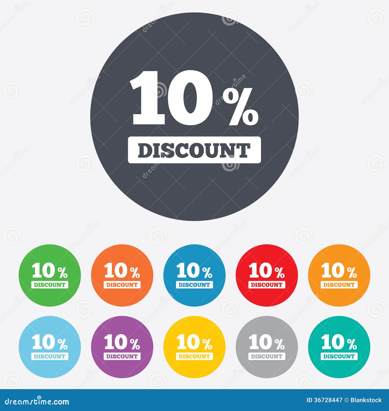 10-Prozent-Rabattzeichenikone. Verkaufssymbol. Stock Abbildung ...