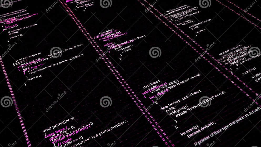 Prozess Des Schreibens Des Quellcodes. Animation. Virtual Feld Von ...