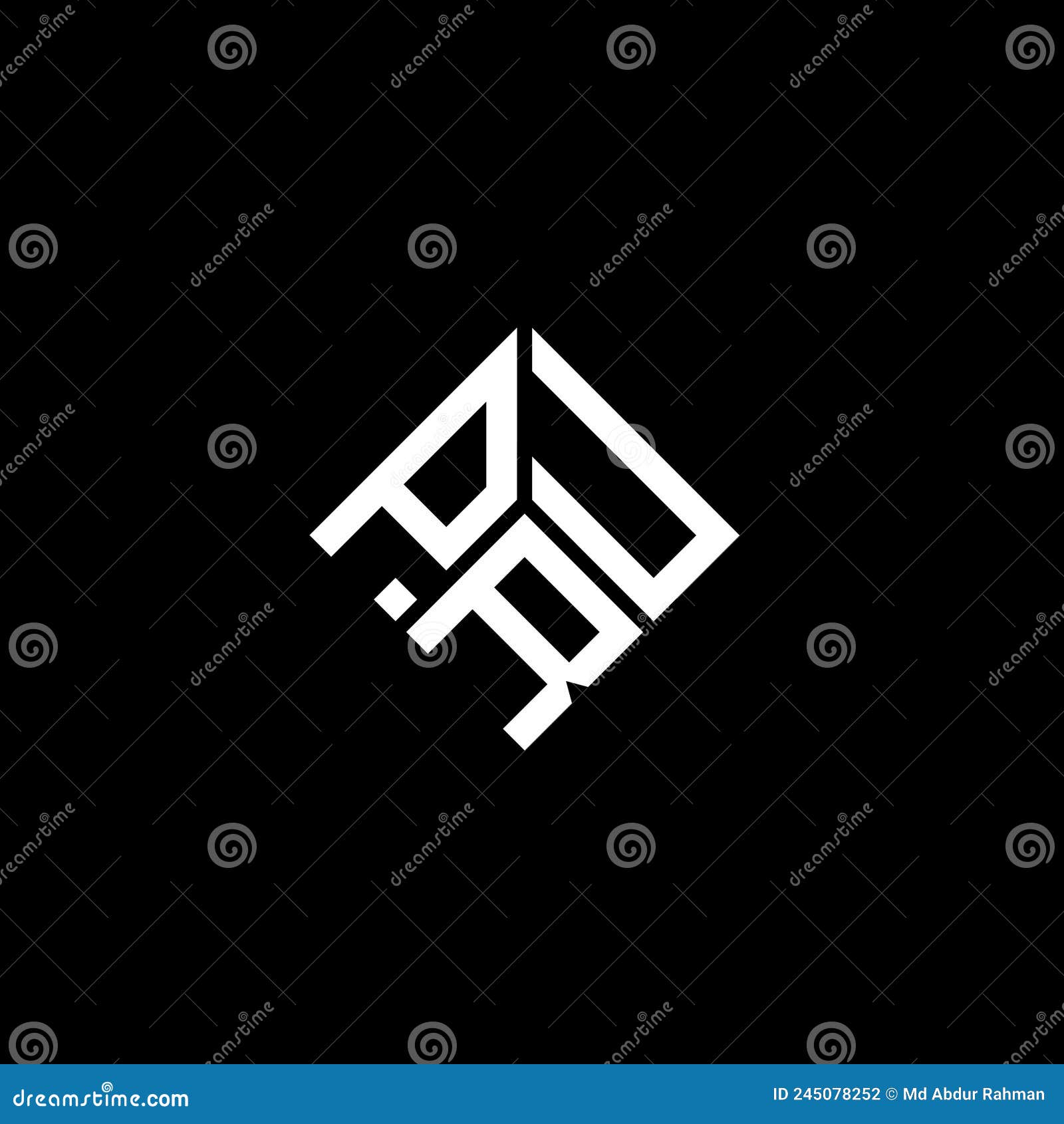 PRU Letter Logo Design on Black Background. PRU Creative Initials ...