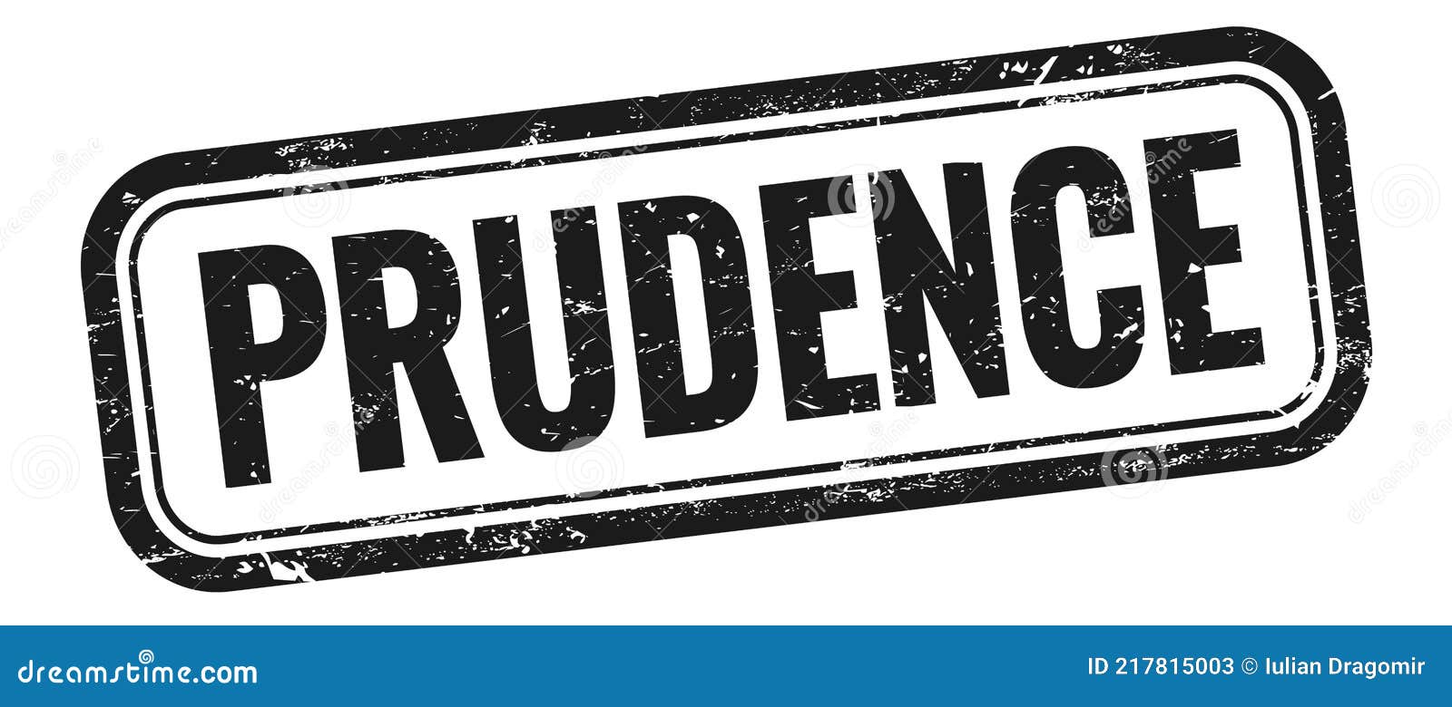 PRUDENCE Text on Black Grungy Vintage Stamp Stock Illustration ...