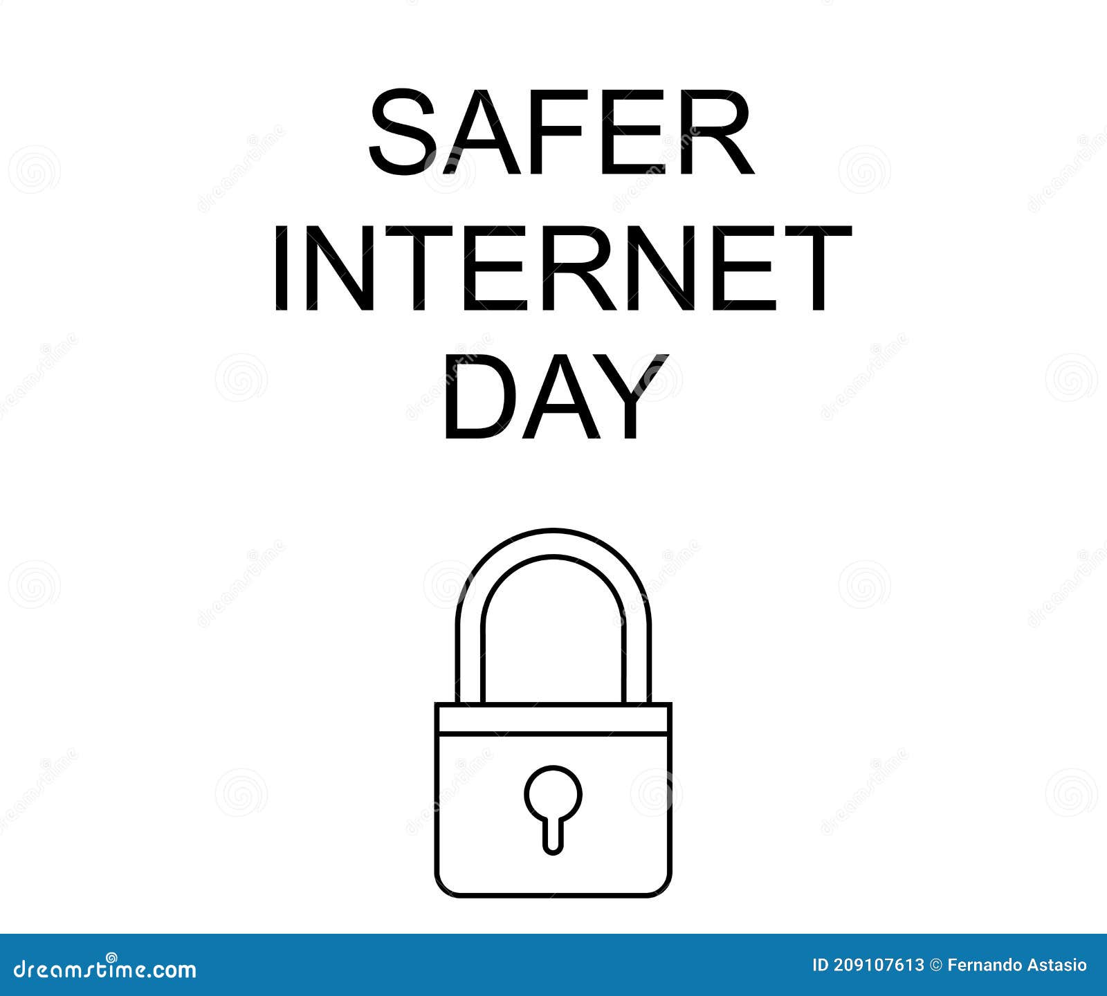 Safer Internet Day Symbol Sign Or Logo. Padlock Design. White ...