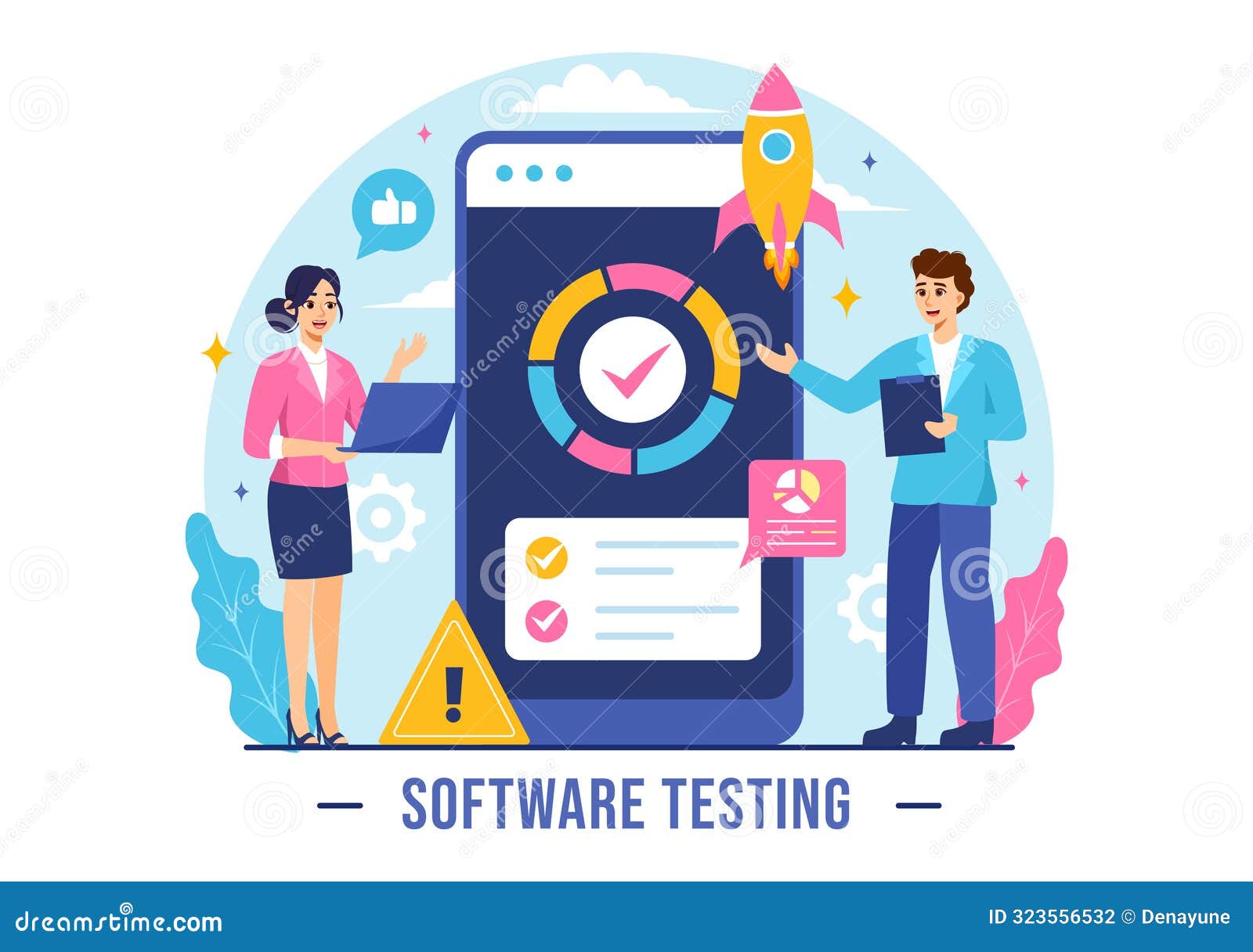Prueba De Software Ilustración Vectorial Con Programación Y Codificación De Procesos De ...