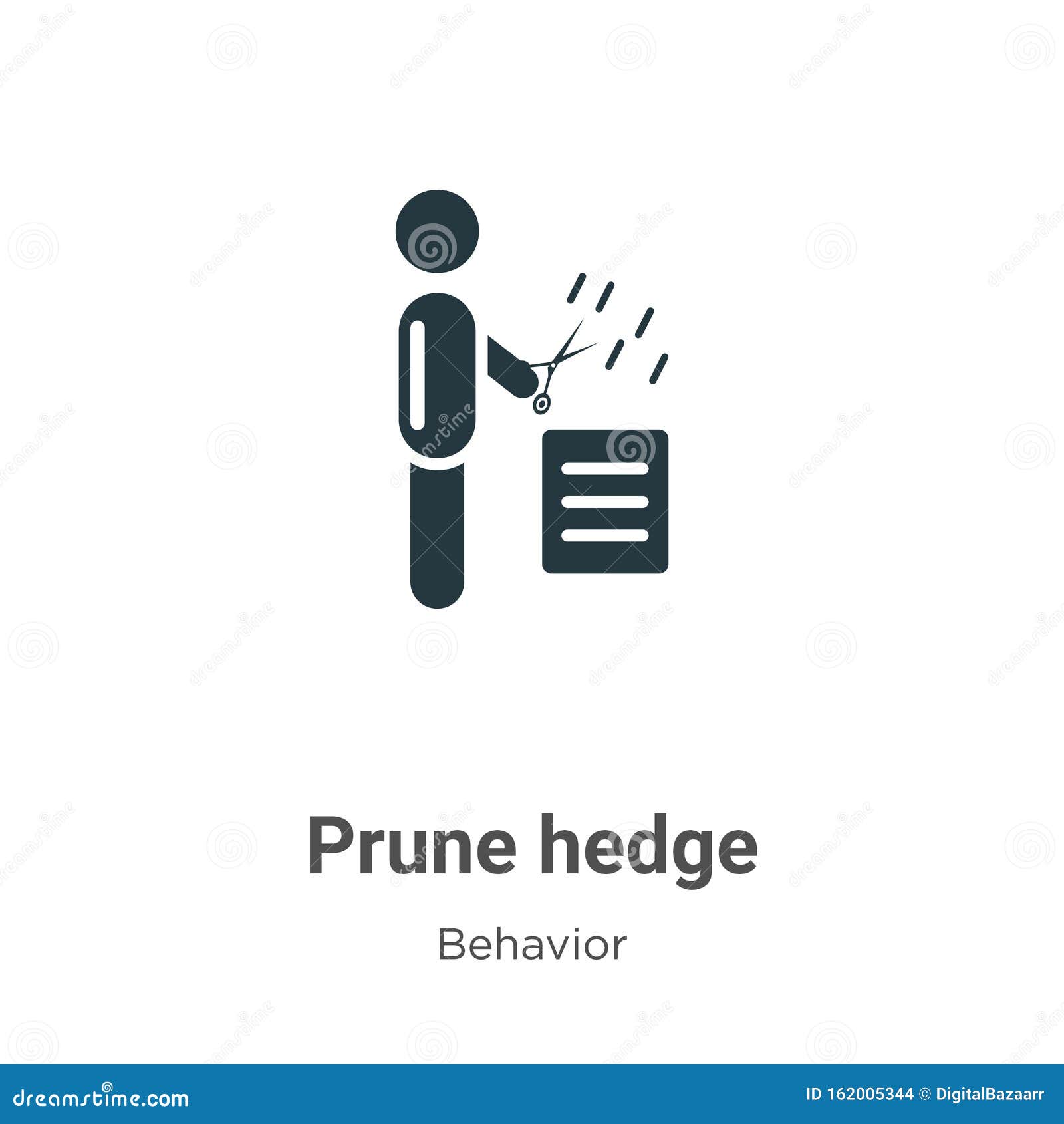 Prune Hedge Vector Icon on White Background. Flat Vector Prune Hedge ...