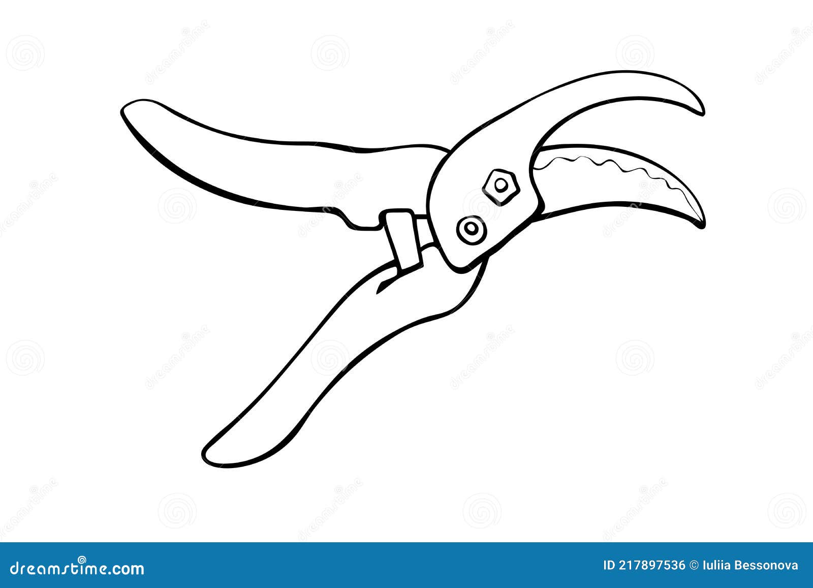 Pruner, Pruning Shears. Hand Drawn Outline Vector Illustration in ...