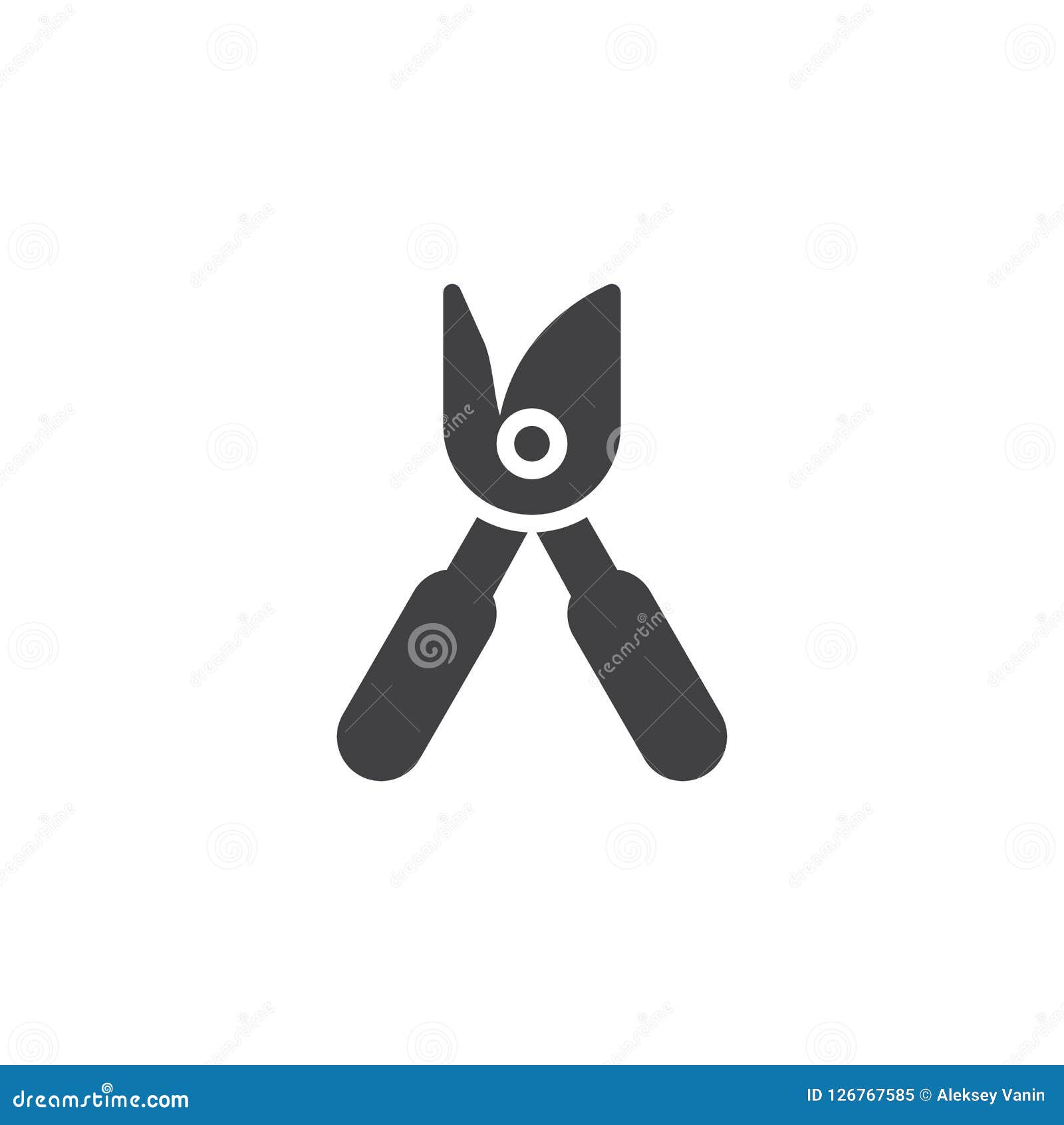 Pruning shears vector icon stock vector. Illustration of scissors - 126767585