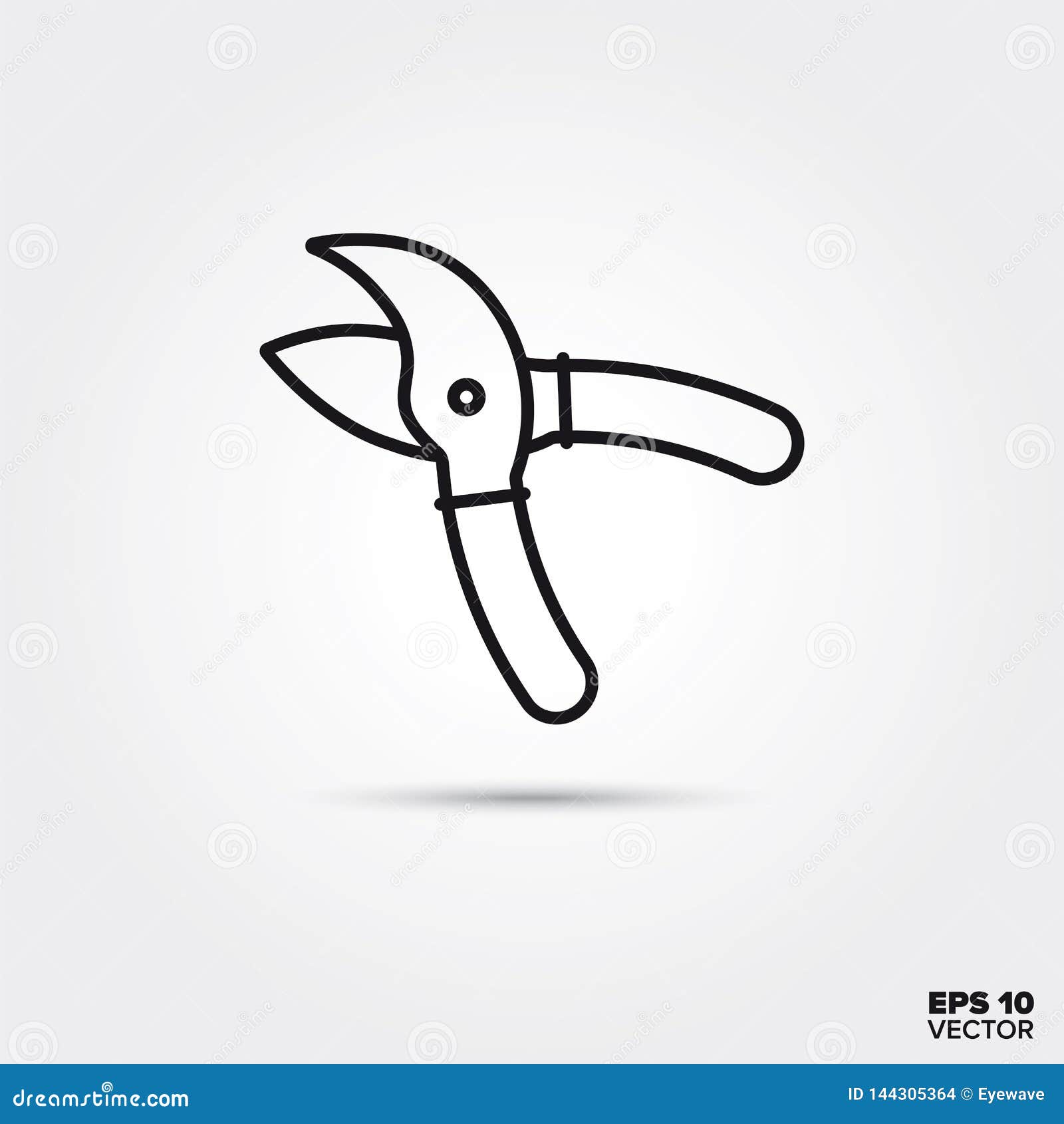 Pruning Shears Vector Line Icon Stock Vector - Illustration of ...