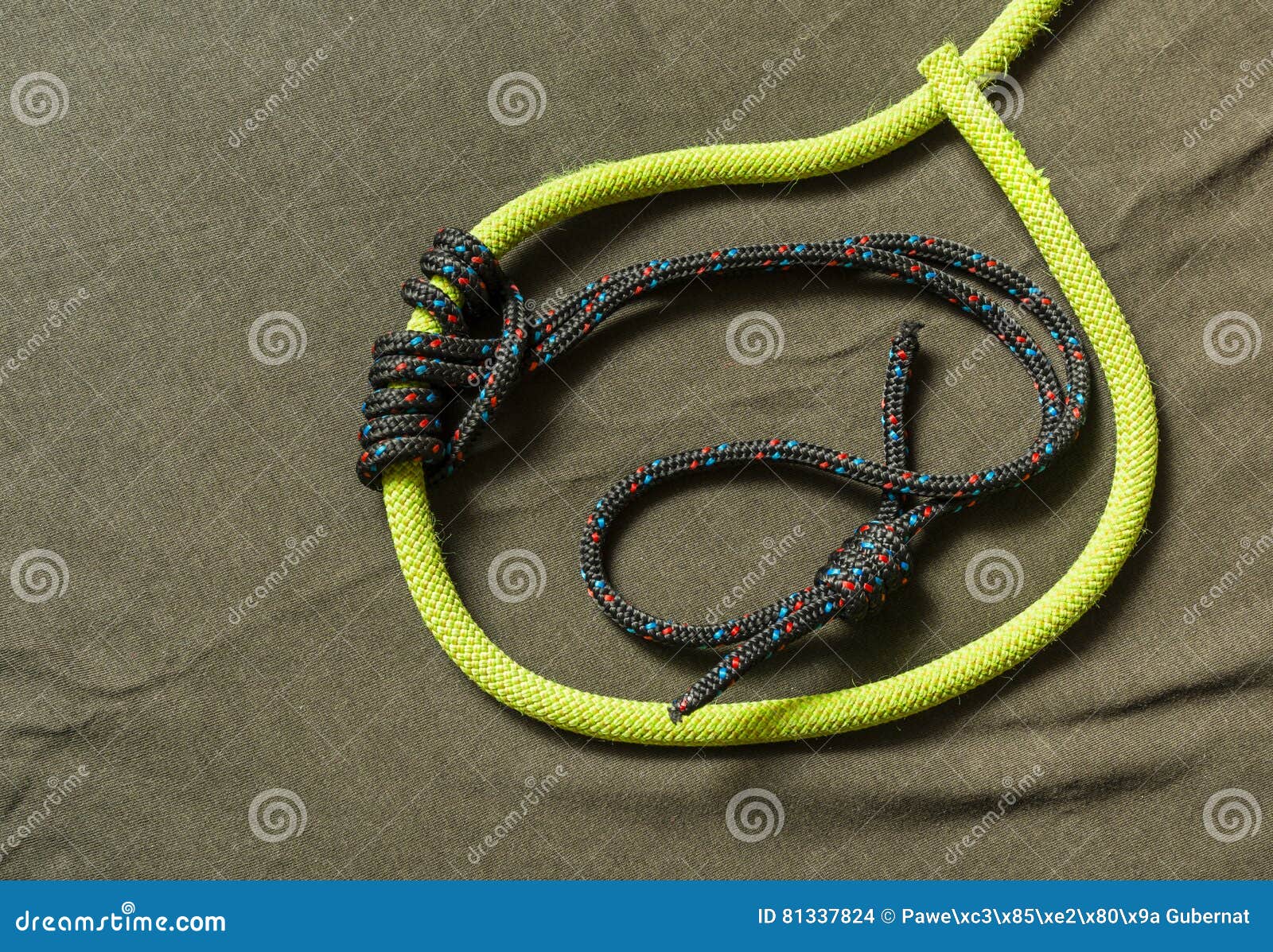 Prusik loop - knot. stock photo. Image of hardware, rope - 81337824