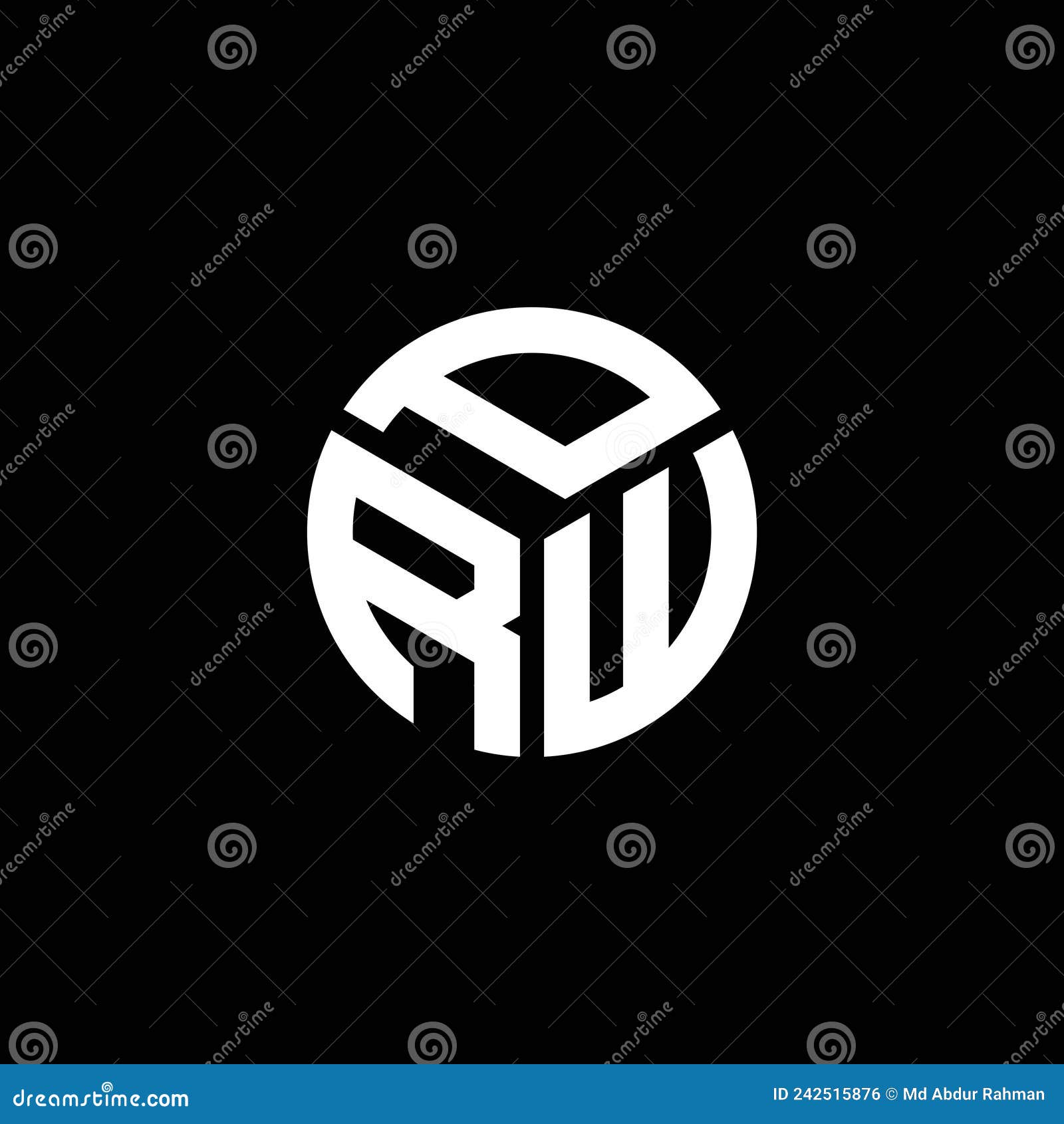 PRW Letter Logo Design on Black Background. PRW Creative Initials ...