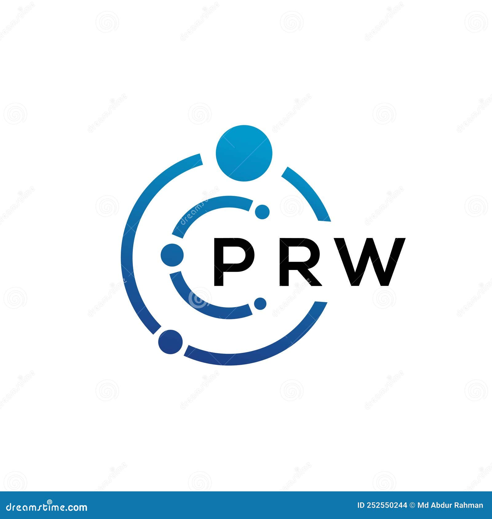 PRW Letter Technology Logo Design on White Background. PRW Creative ...