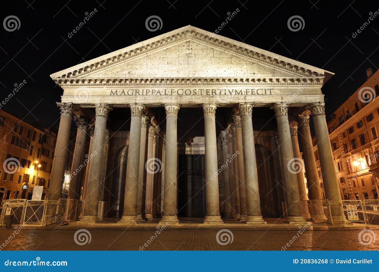 Przy noc Rzym Panteon zdjęcie stock. Obraz złożonej z architektury ...