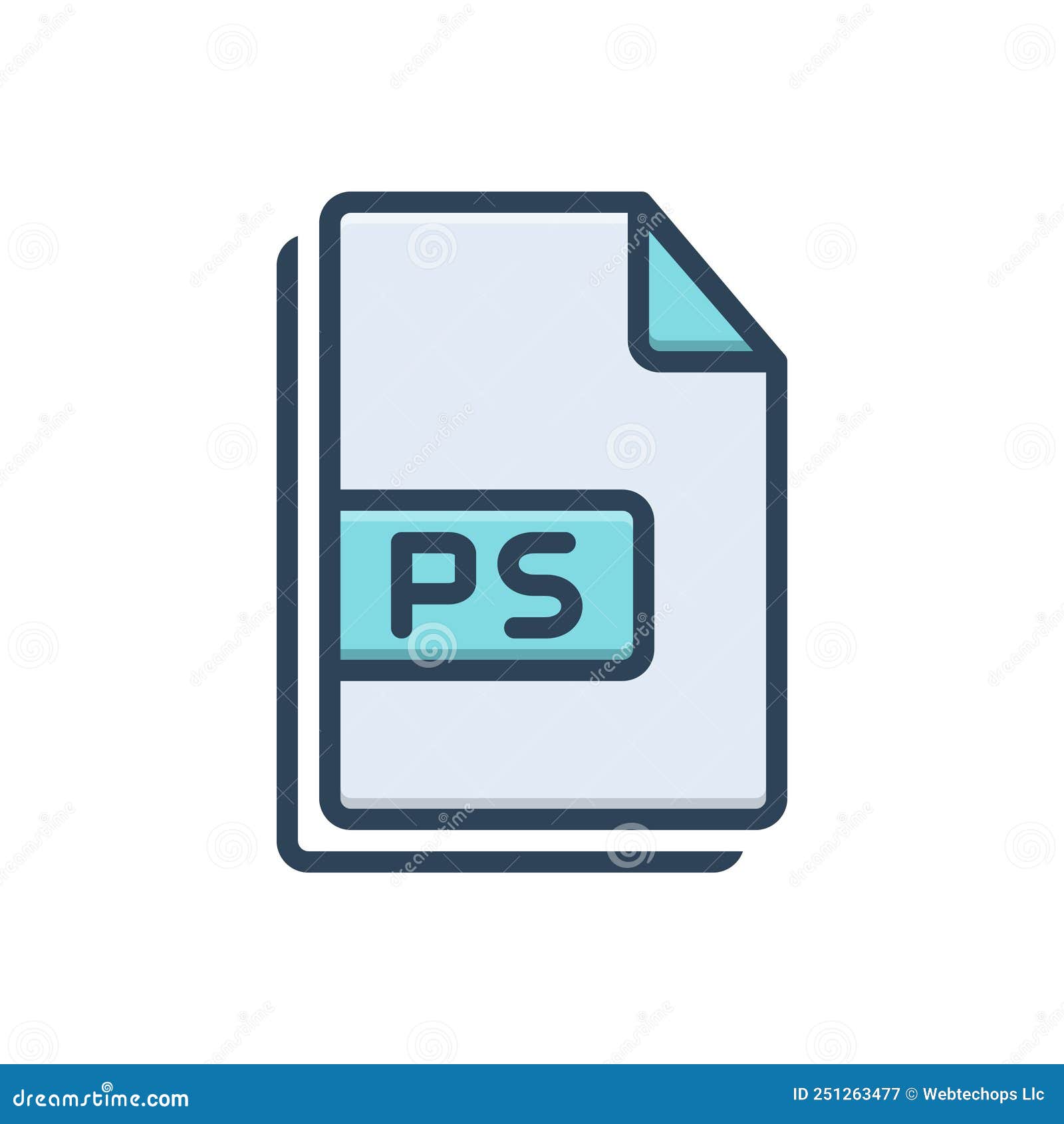 Color Illustration Icon for Ps, Folder and File Stock Illustration ...
