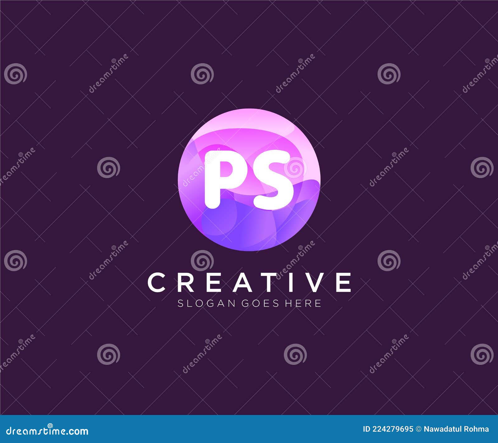 PS Initial Logo with Colorful Circle Template Vector Stock Vector ...