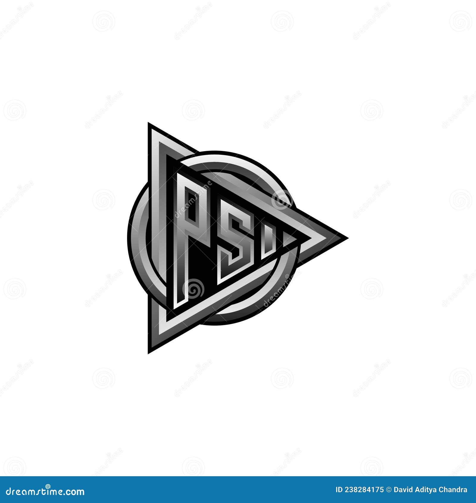 PS Logo Letter Triangle and Circle Rounded Stock Vector - Illustration ...