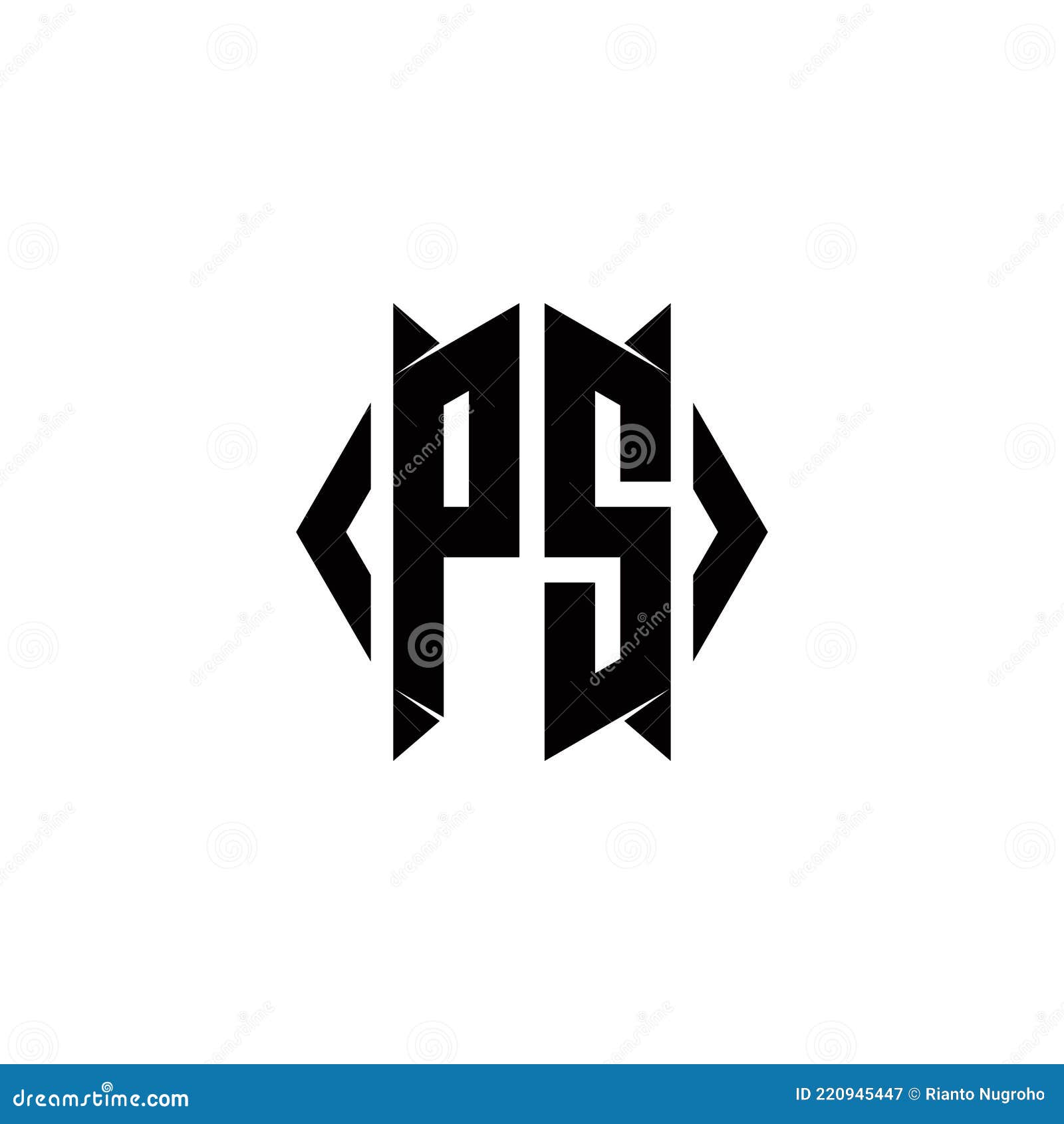 PS Logo Monogram with Shield Shape Designs Template Stock Vector ...