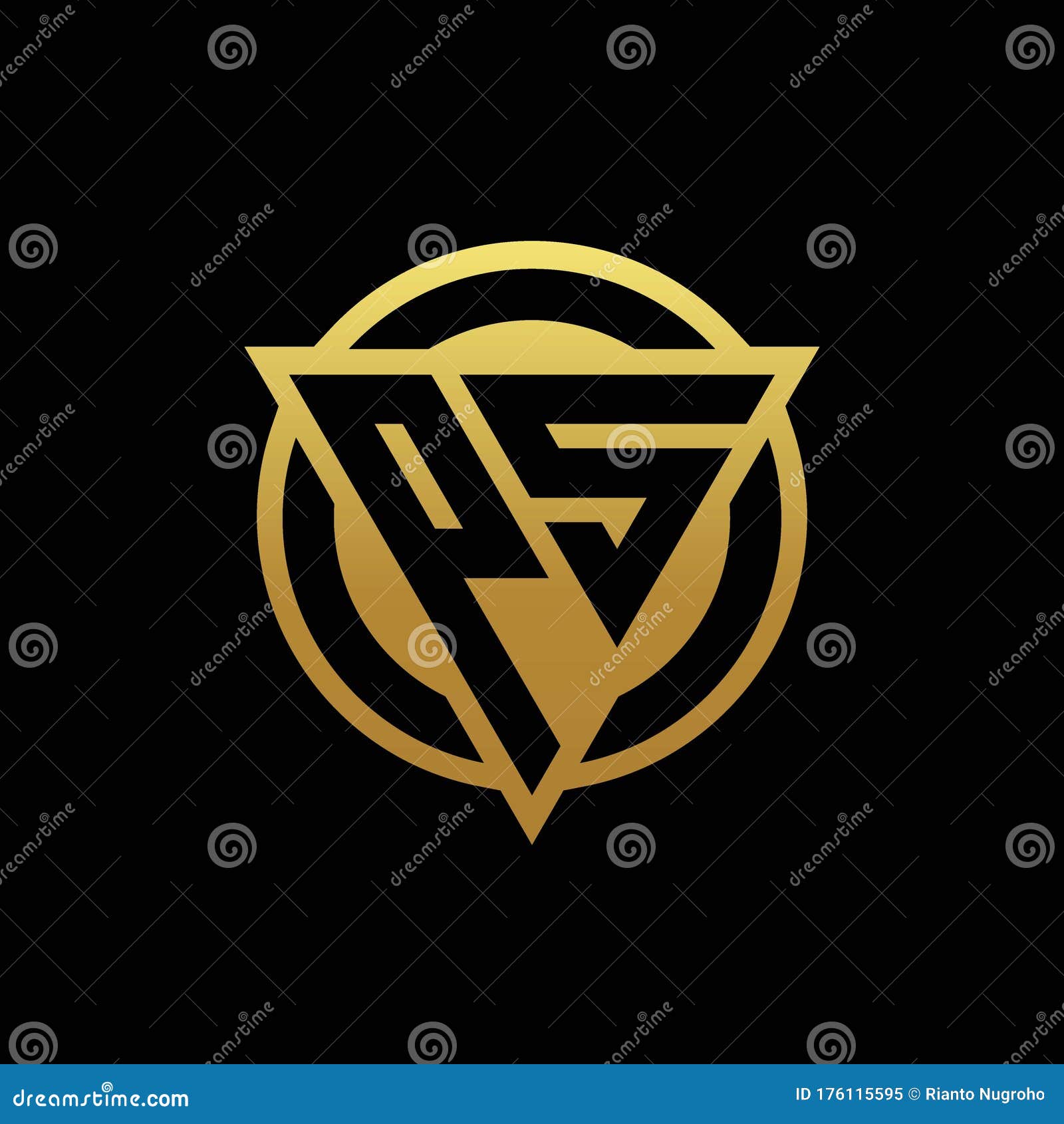PS Logo Monogram with Triangle Shape and Circle Rounded Isolated on ...