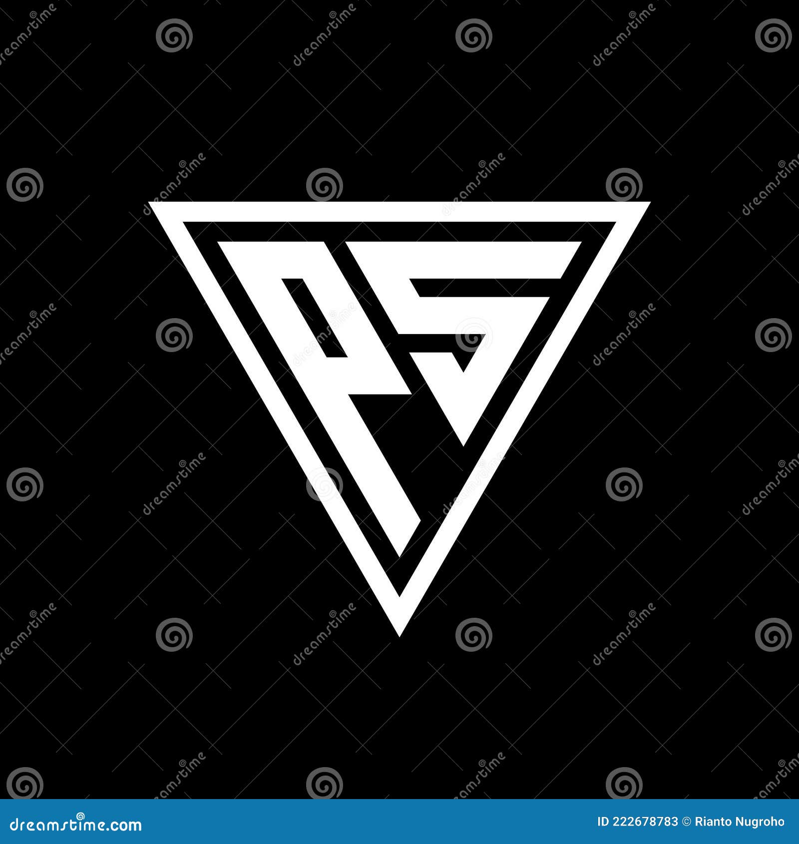 PS Logo Monogram with Triangle Shape Designs Template Stock Vector ...