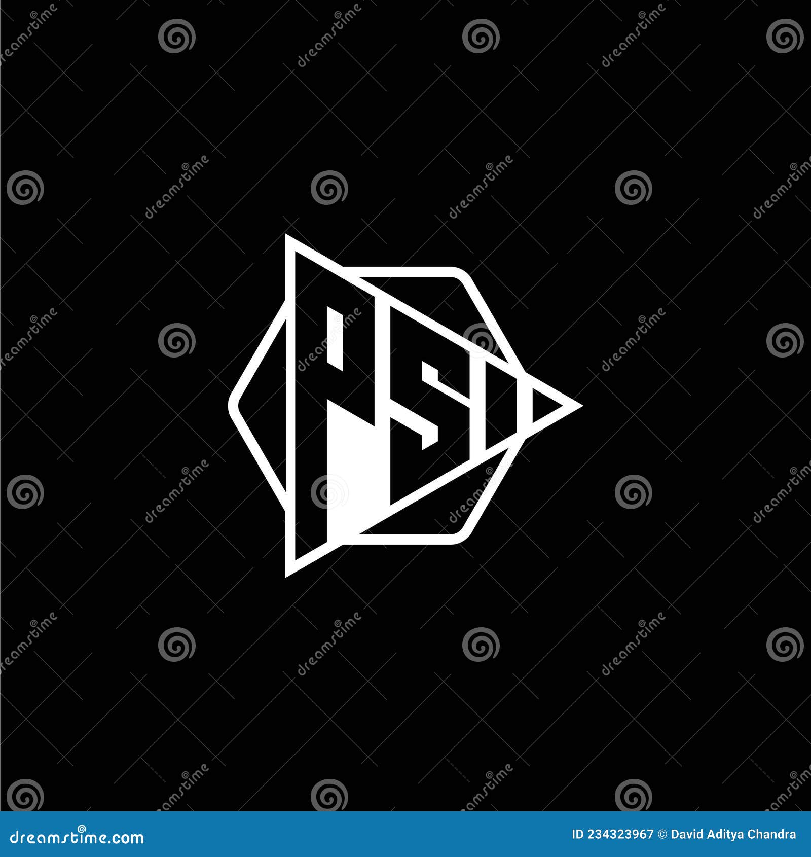 PS Logo Monogram Triangle Play Button Stock Vector - Illustration of ...