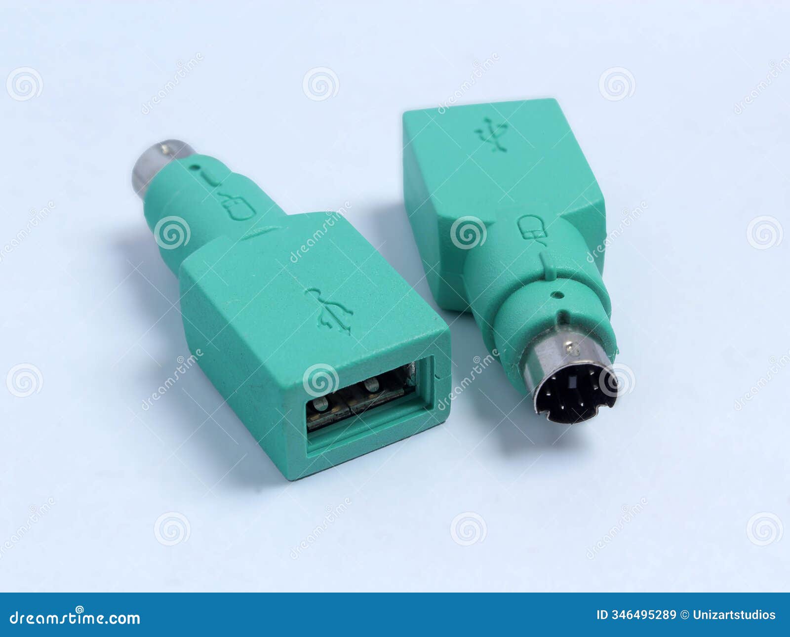 PS2 To USB Connector on White Background Closeup View Stock Image ...
