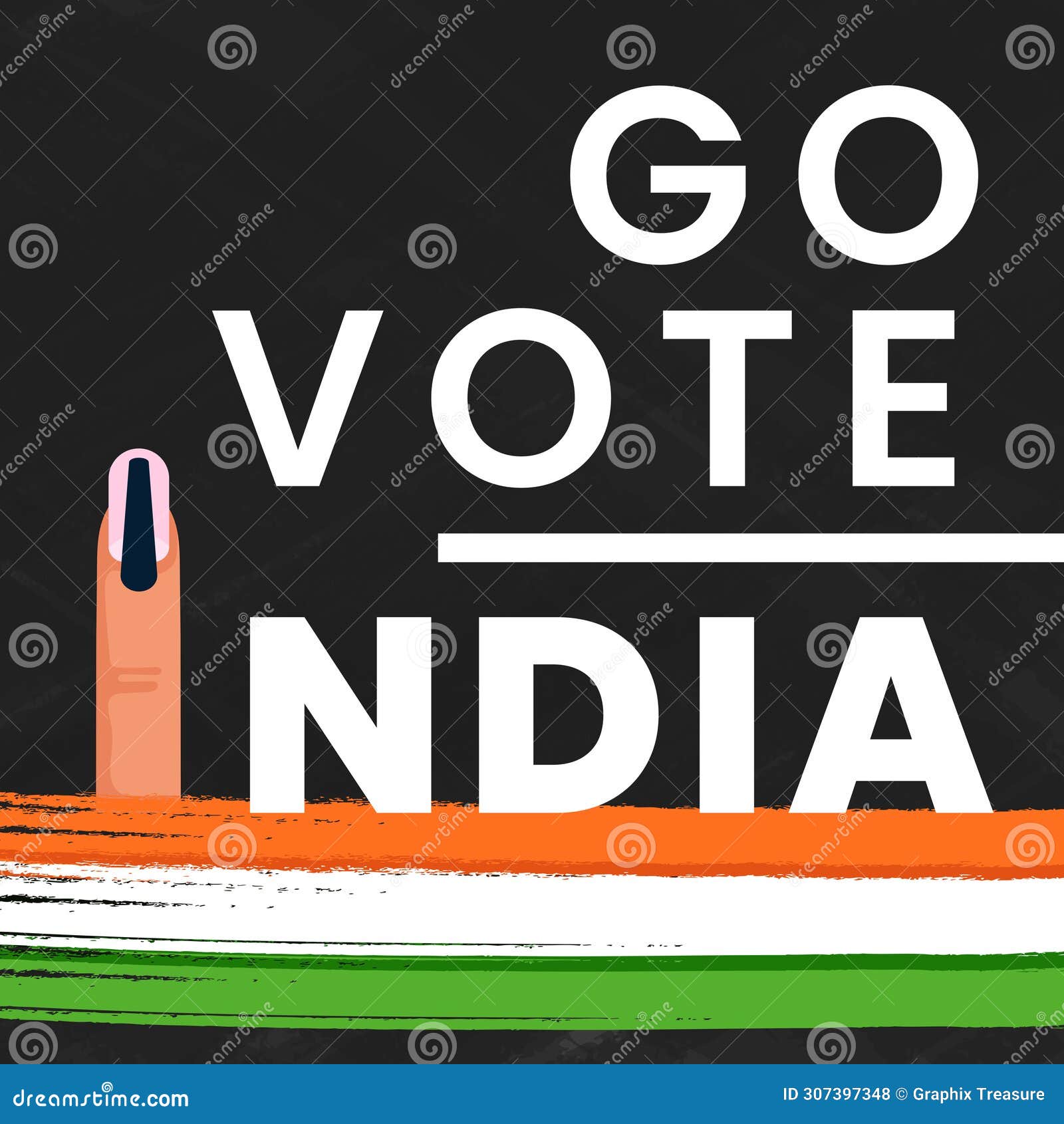 Illustration of Hand with Voting Sign of India Stock Vector ...