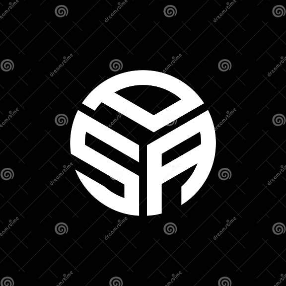 PSA Letter Logo Design on Black Background. PSA Creative Initials ...