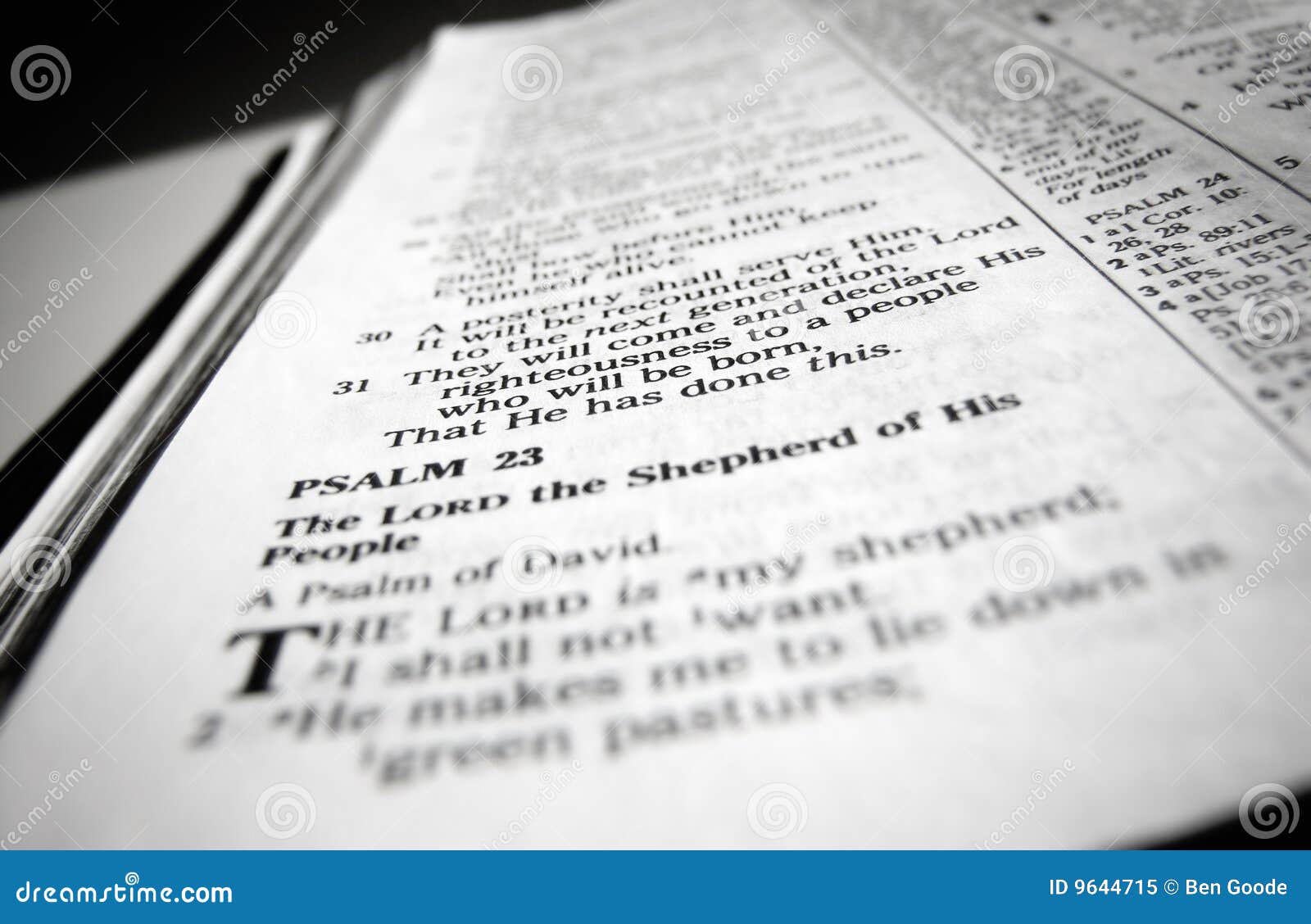 Psalm 23 stock image. Image of book, christian, bookmark - 9644715