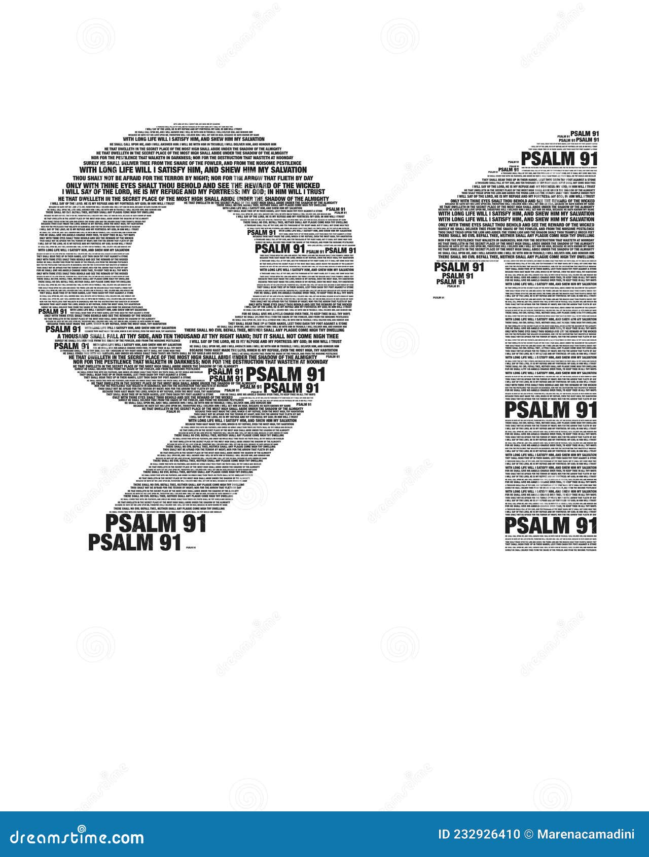 Psalm 91 Typography Bible stock illustration. Illustration of bible ...