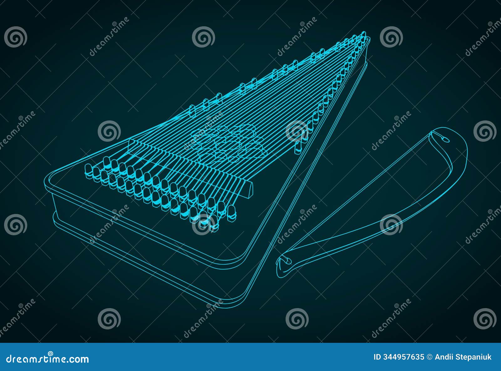 Psaltery Ancient Musical Instrument Stock Illustration - Illustration ...