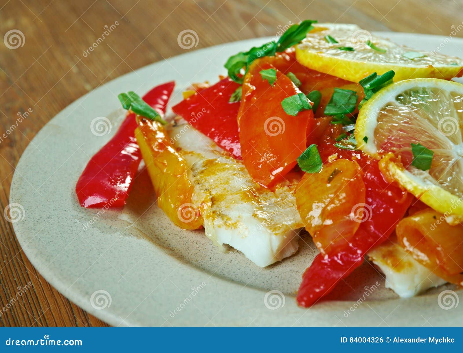 Psari Plaki stock photo. Image of snapper, dish, greek - 84004326