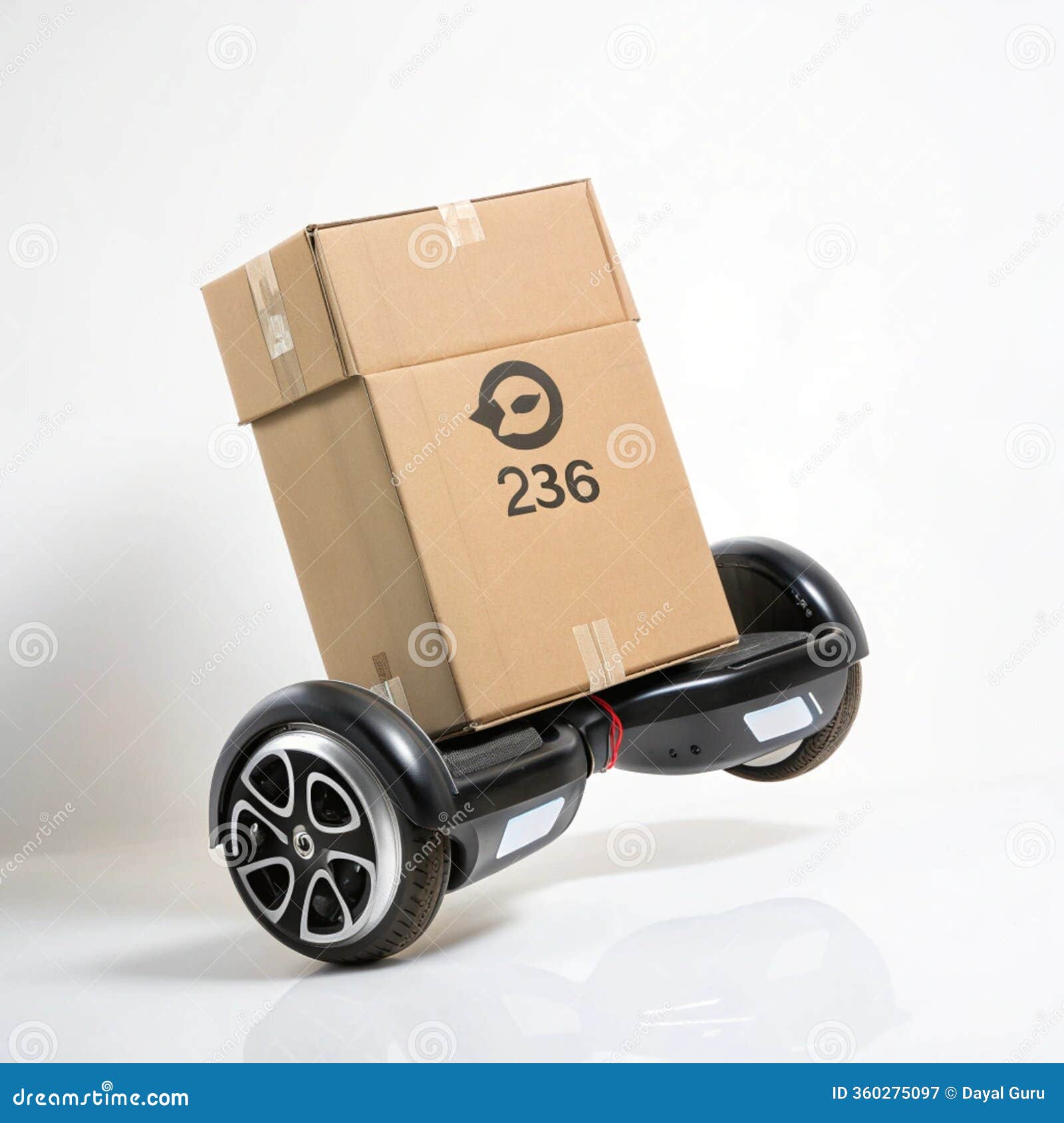 PSD Delivery Package on Hoverboard Isolated on Transparent Background ...