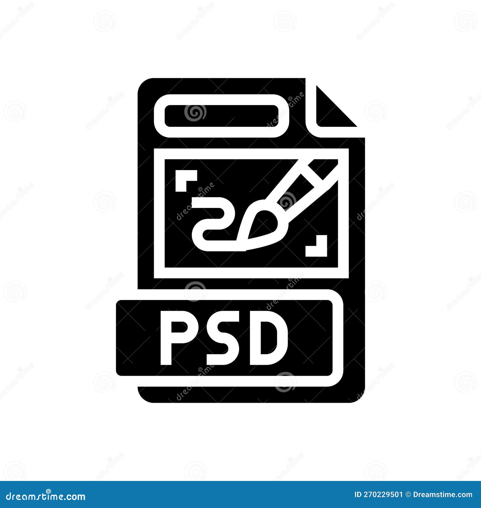 Psd File Format Document Glyph Icon Vector Illustration Stock Vector ...