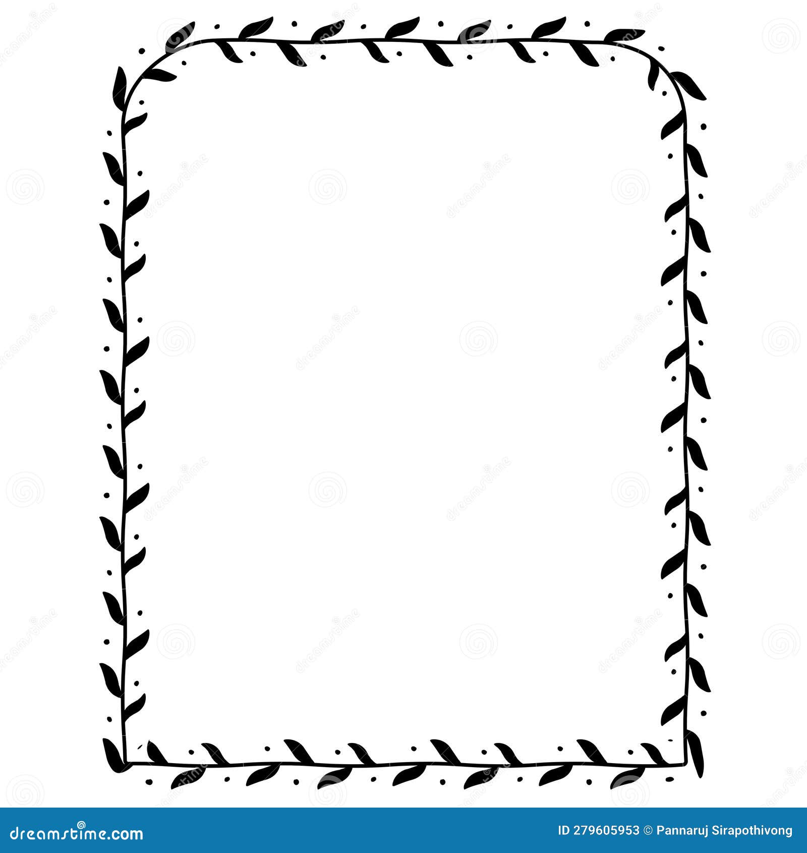 Pseudo Three Centered Arch Leaf Frame Stock Vector - Illustration of ...