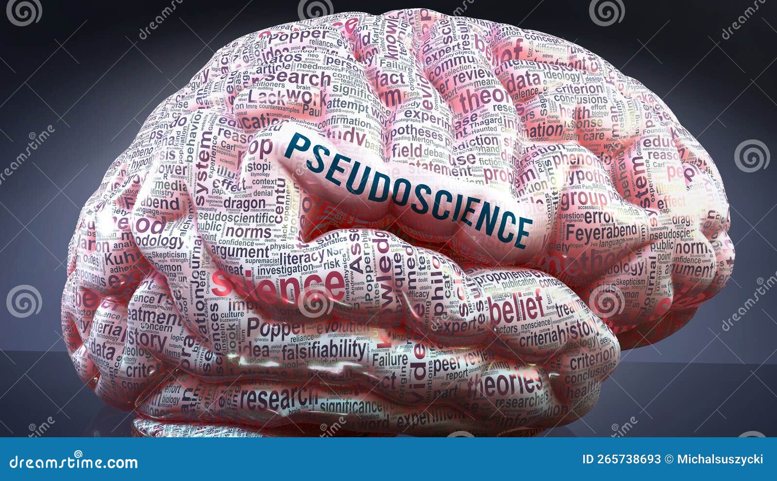 Pseudoscience and a Human Brain Stock Illustration - Illustration of ...