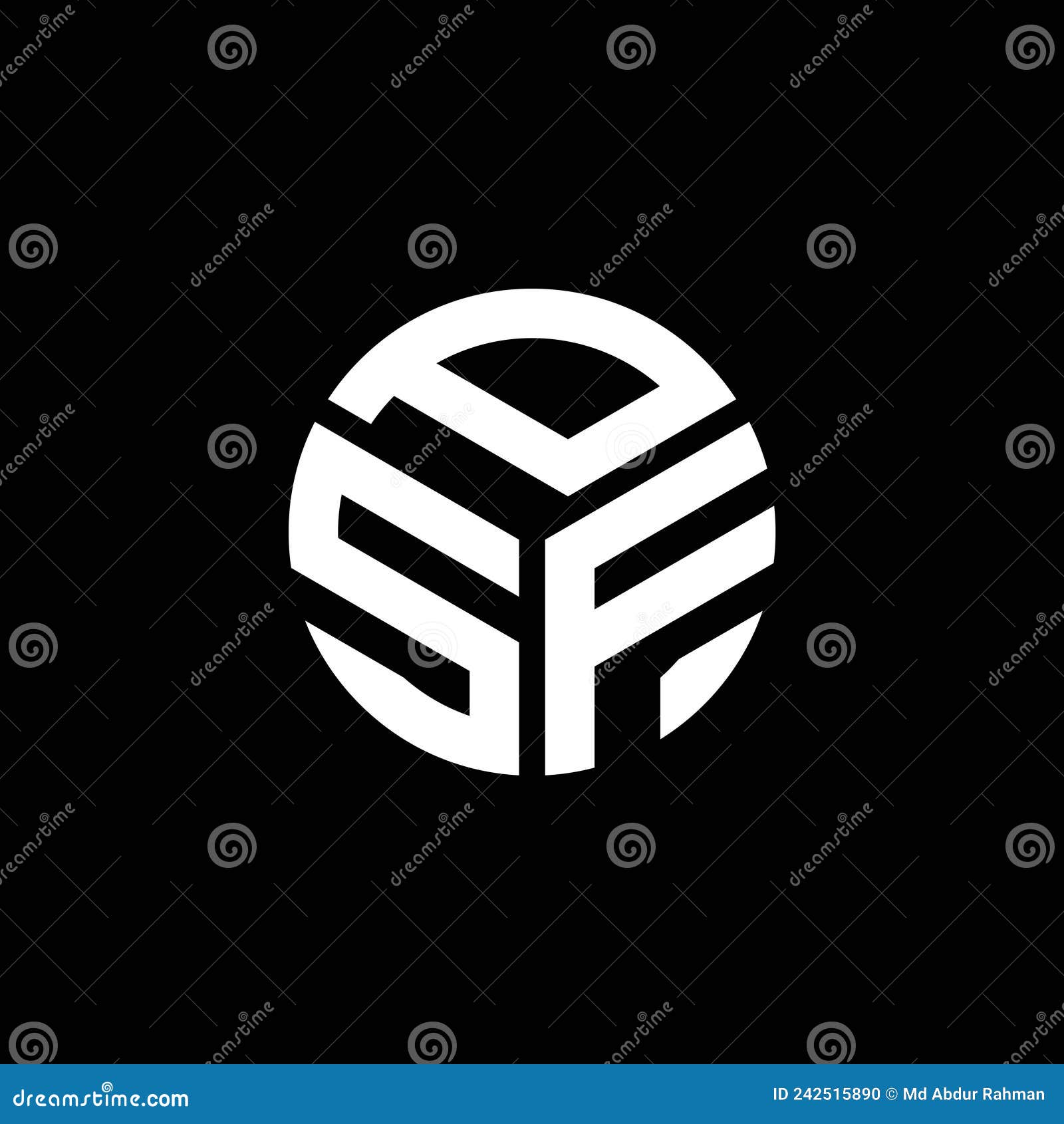 PSF Letter Logo Design on Black Background. PSF Creative Initials ...