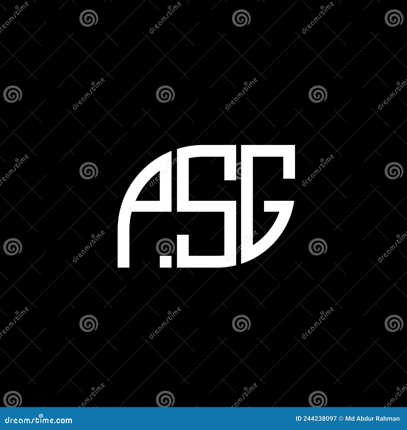 PSG Letter Logo Design on Black Background.PSG Creative Initials Letter ...