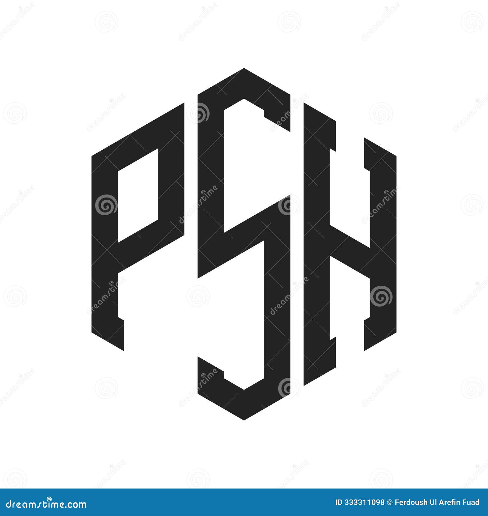PSH Logo Design. Initial Letter PSH Monogram Logo Using Hexagon Shape ...