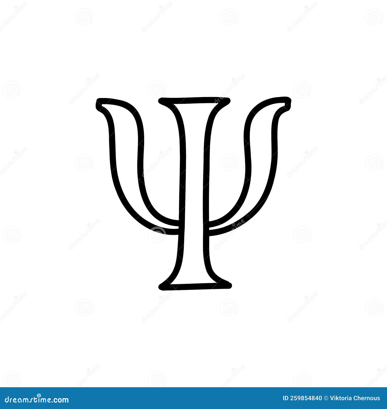 Psi Symbol Doodle Icon, Vector Color Line Illustration Stock Vector ...