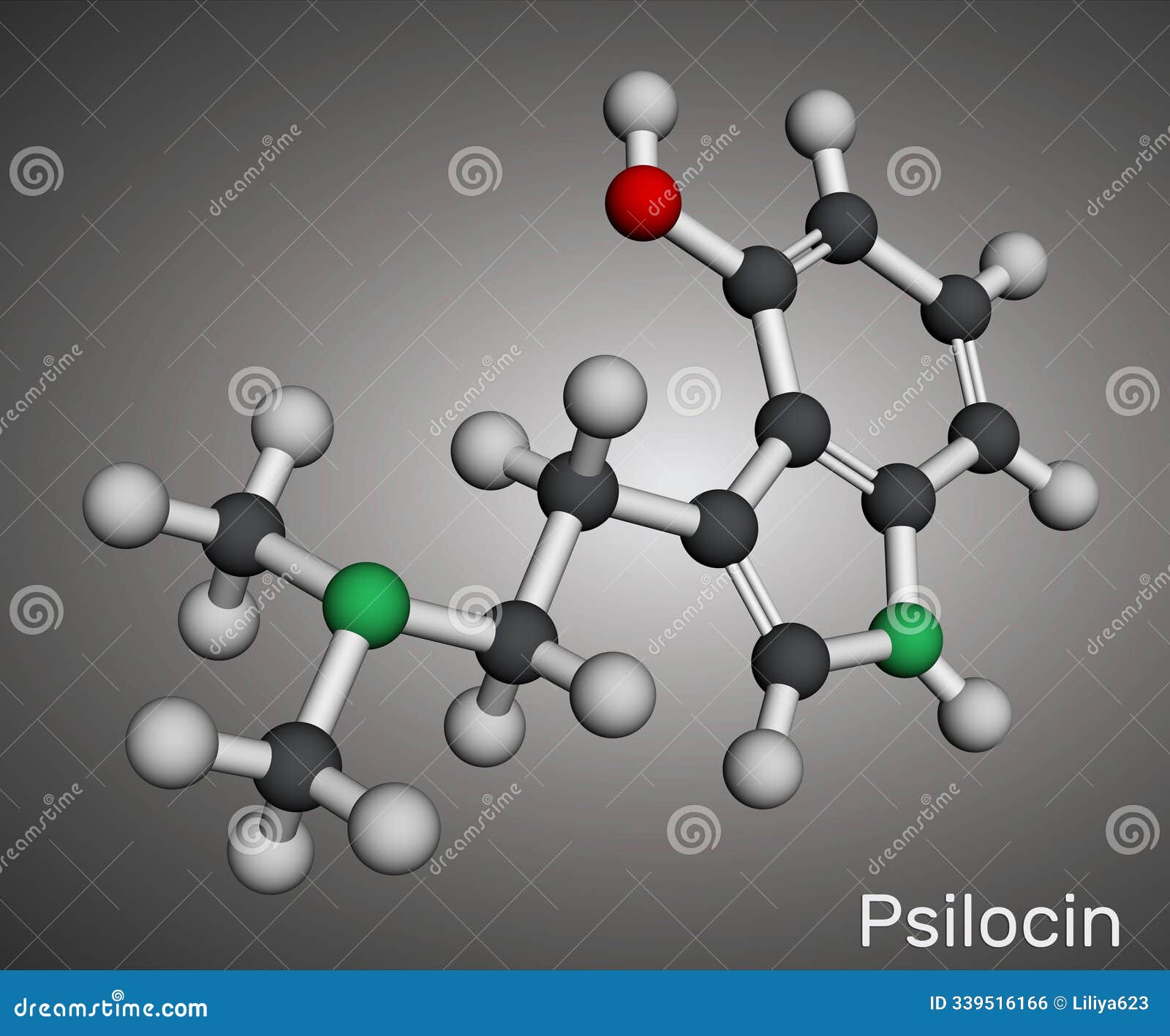 Psilocin Molecule. Psychoactive Compound In Certain Species Of ...