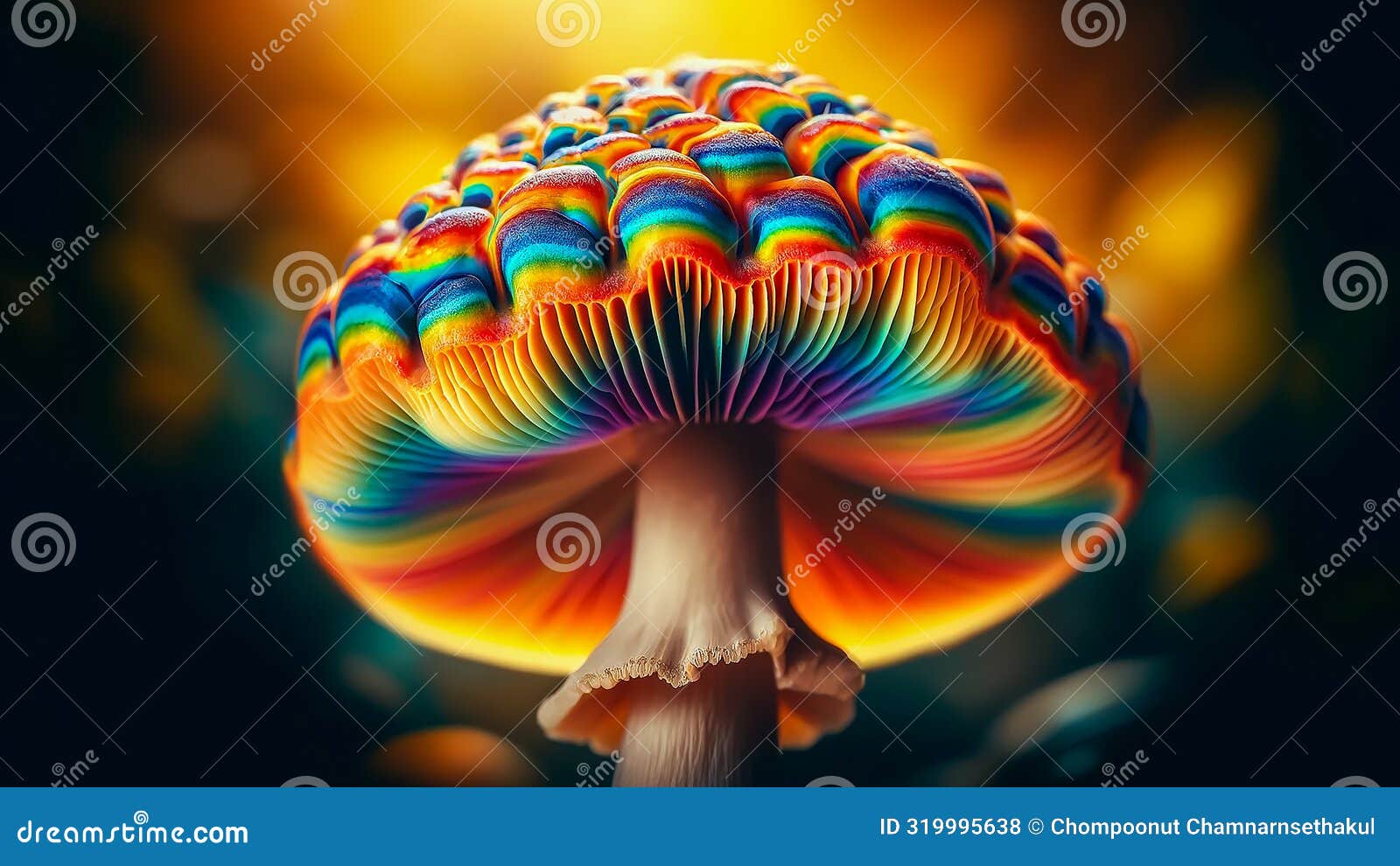 Psilocybin, Magic Mushroom, with Rainbow Colors on Its Surface Stock ...