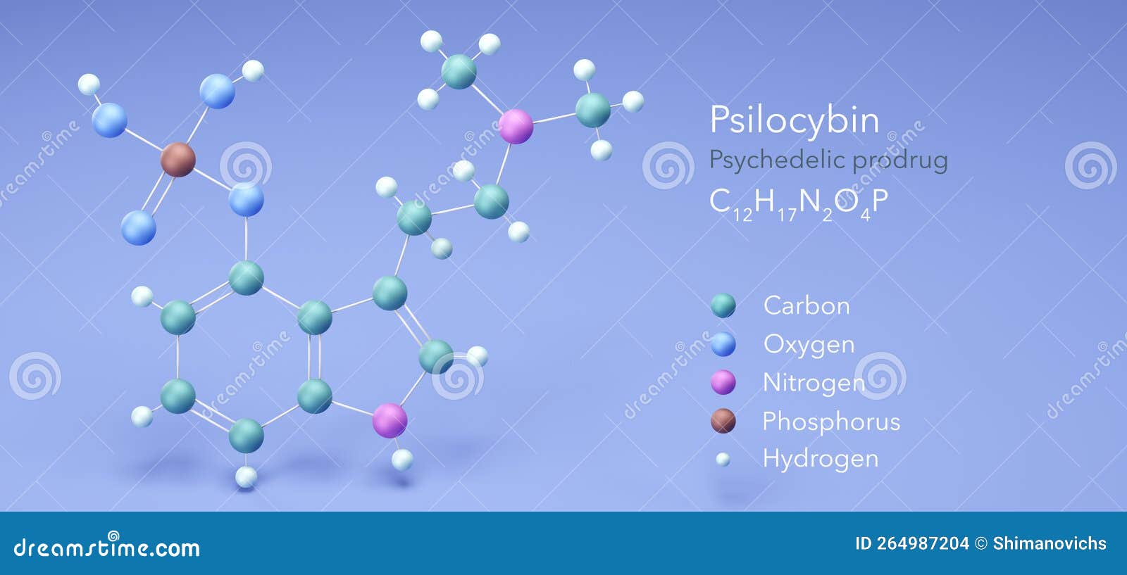 Psilocybin Chemical Formula, Vector Structure Of Molecule ...