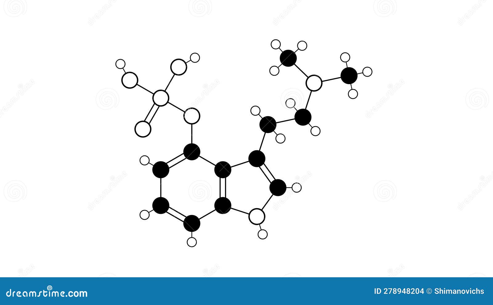 Psilocybin Molecule, Molecular Structure, Psychedelic Prodrug, Ball And ...