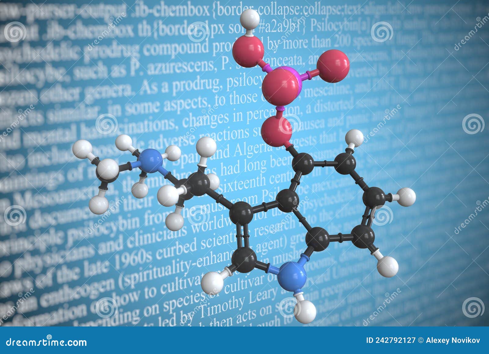 Psilocybin Molecular Structures, Psychedelic Prodrug 3d Model ...